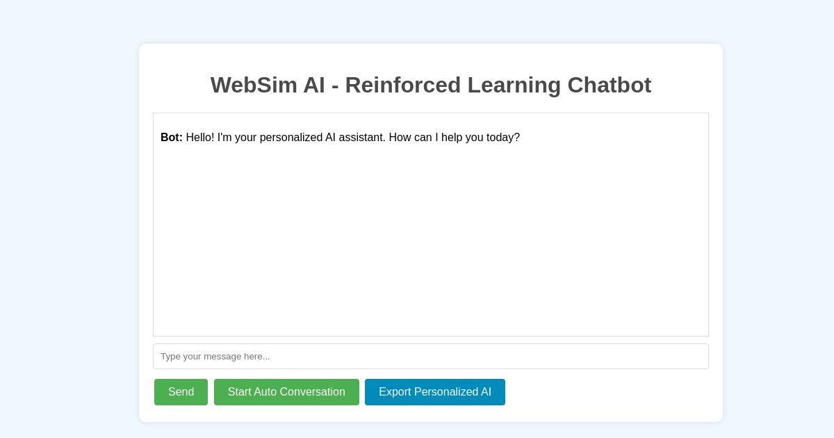 WebSim AI - Reinforced Learning Chatbot