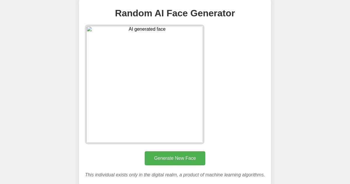 Random AI Face Generator