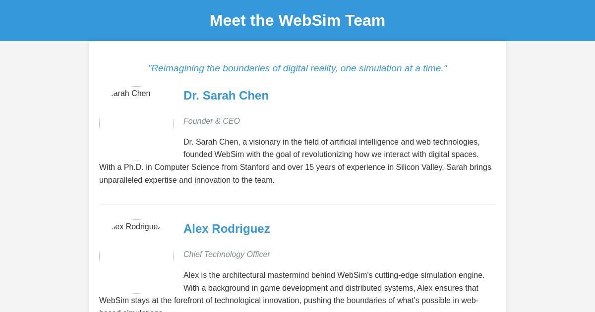 Meet the WebSim Team - Pioneers of Digital Reality