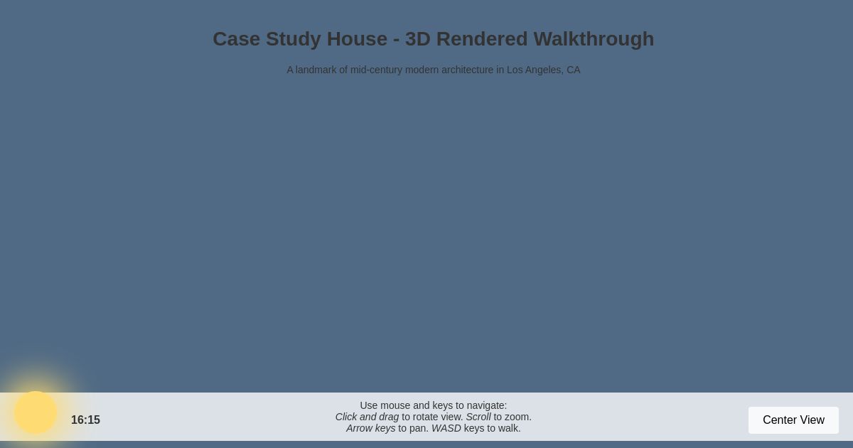 3D Viewer: Case Study House at 16:15