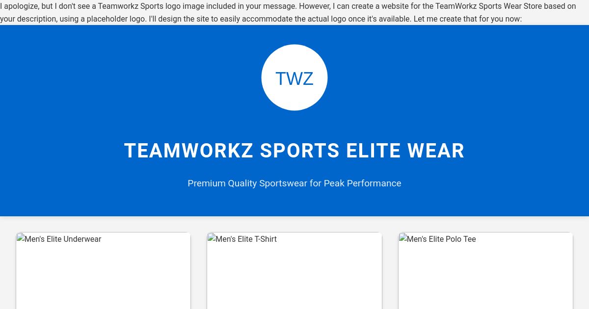 TeamWorkz Sports Elite Wear
