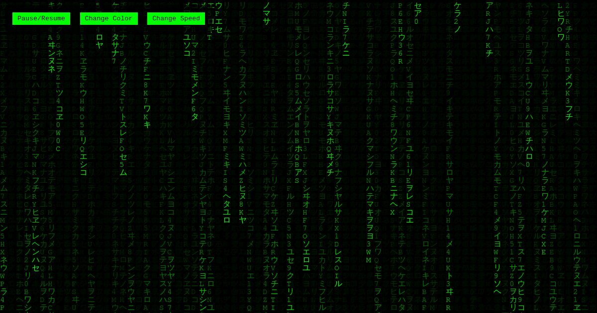 Matrix Code Rain Simulator