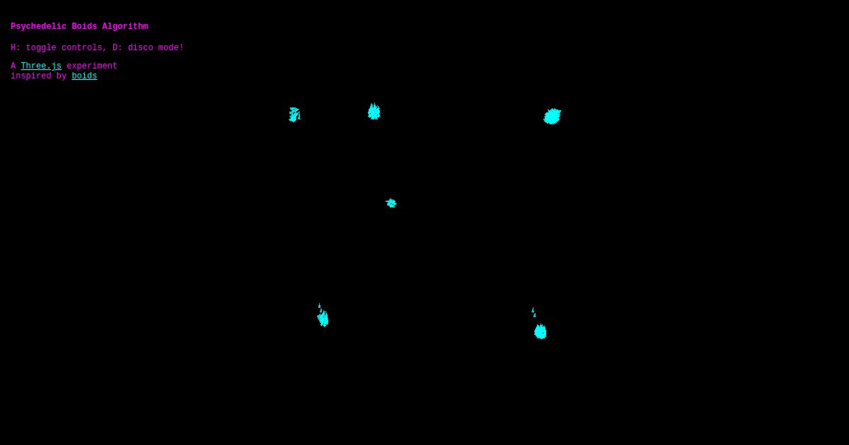 Psychedelic Boids Simulation in Three.js