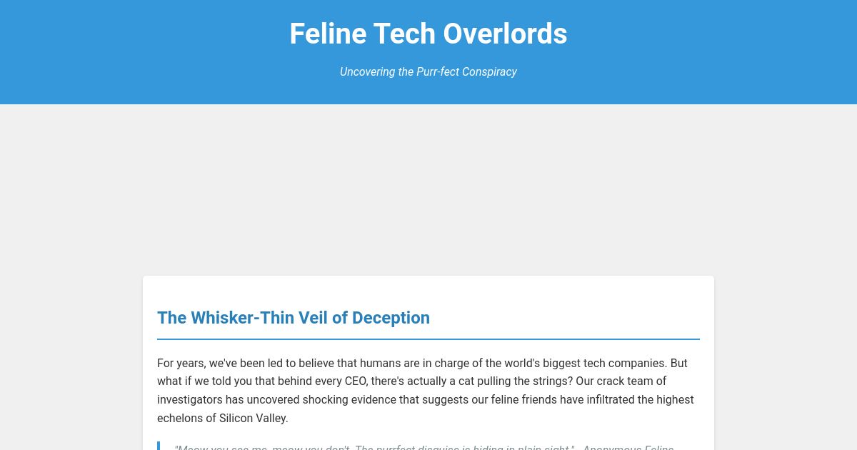 Feline Tech Overlords: The Purr-fect Conspiracy