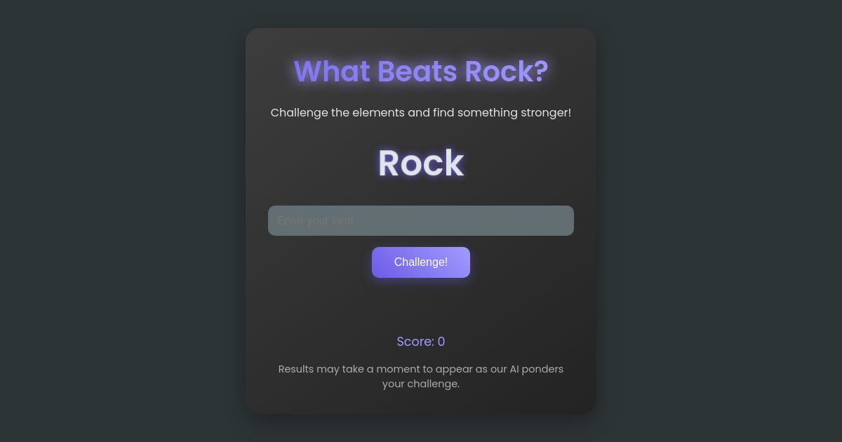What Beats Rock? - The Ultimate Elemental Challenge