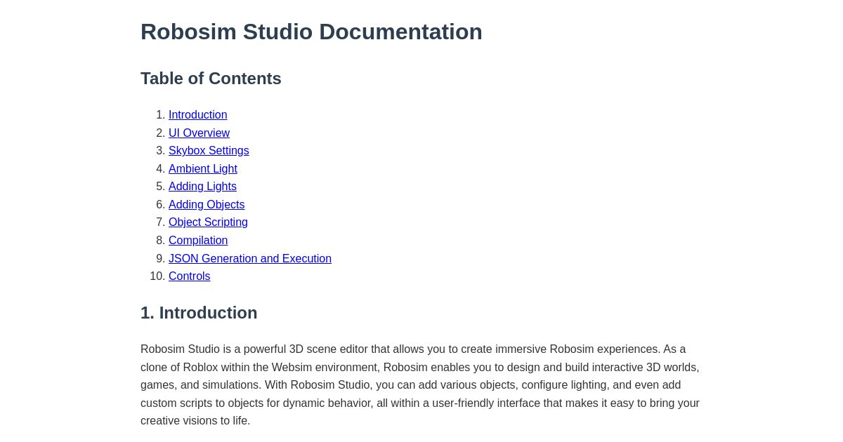 Robosim Studio Documentation robosim-studio-documentation