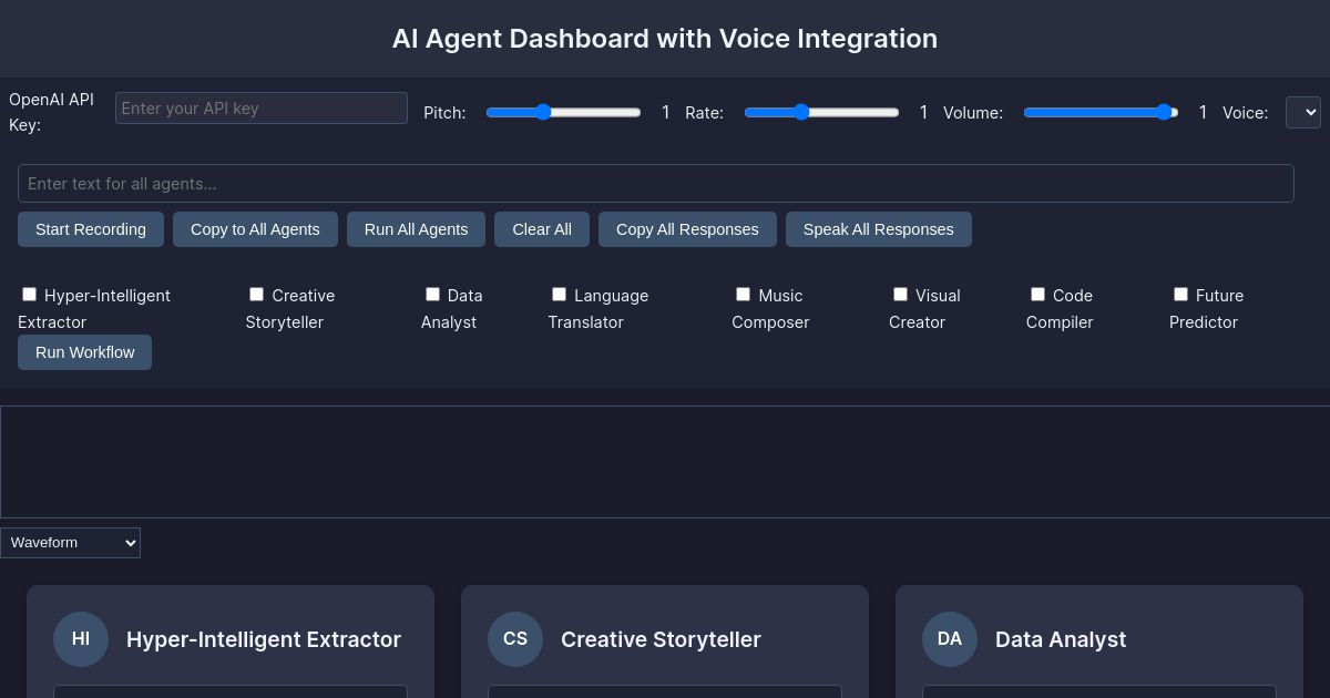 AI Agent Dashboard with Voice Integration