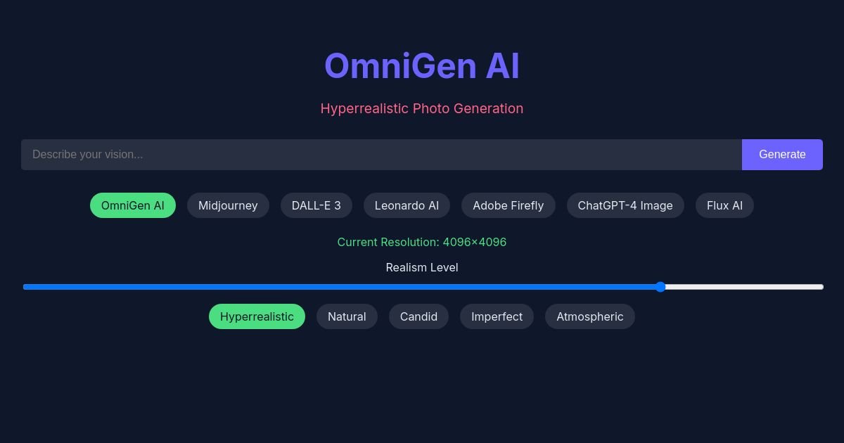 OmniGen AI - Hyperrealistic Photo Generation