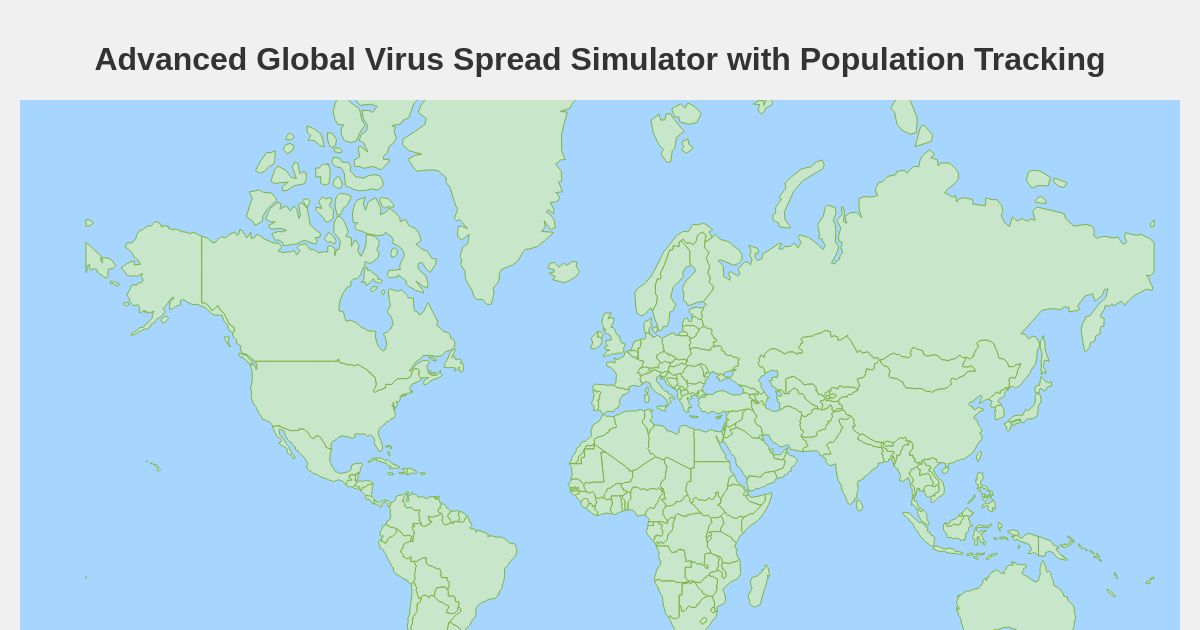 Advanced Global Virus Spread Simulator with Population Tracking