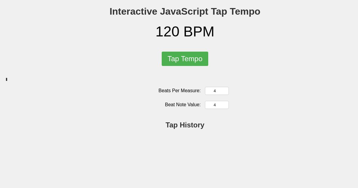 Interactive JavaScript Tap Tempo