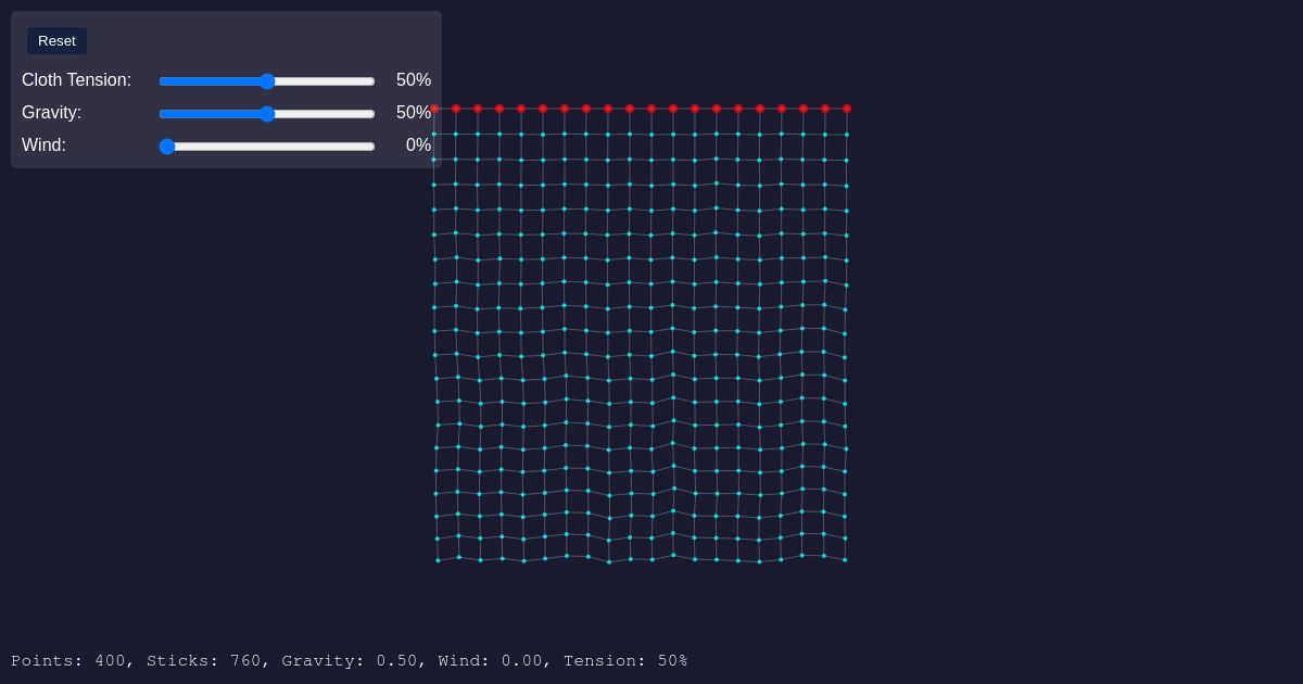 Adjustable Cloth Physics Simulation