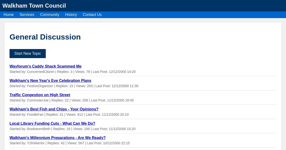 General Discussion - Walkham Public Forum