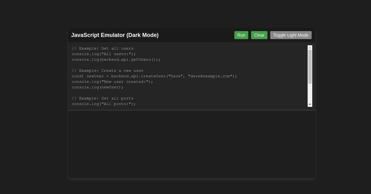 WebSim.ai - JavaScript Emulator (Dark Mode) WebSim.ai - JavaScript Emulator (Dark Mode)