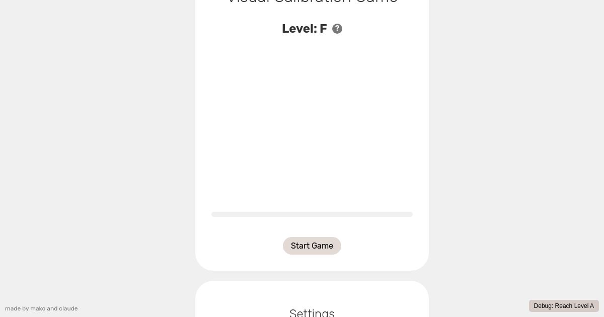 Visual Calibration Game