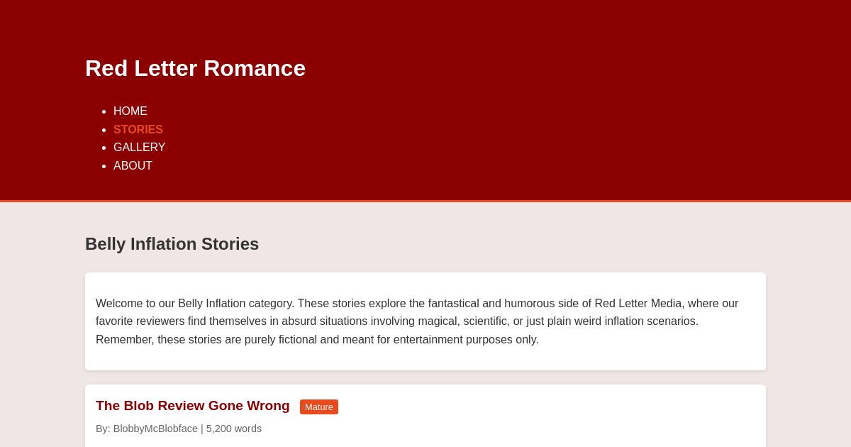 Belly Inflation Stories - Red Letter Romance