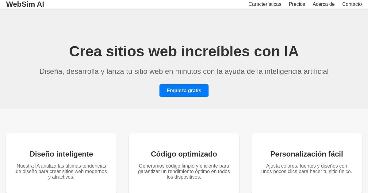 WebSim AI - Generador de Sitios Web con IA