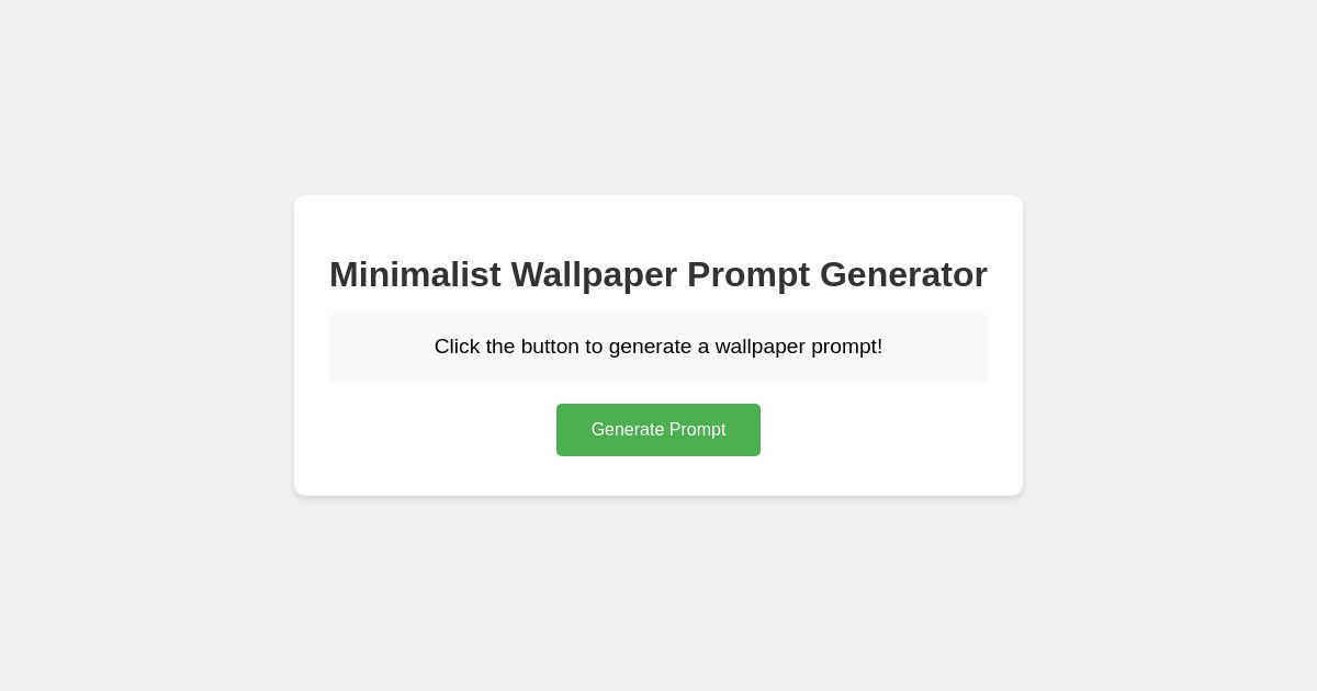 Minimalist Wallpaper Prompt Generator