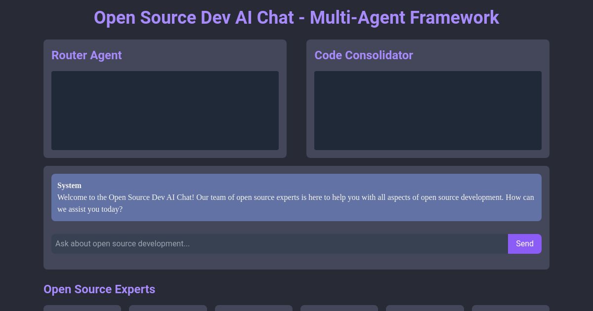 Open Source Dev AI Chat - Multi-Agent Framework