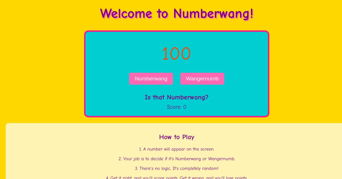 Numberwang - The Math Game That's Not About Math!