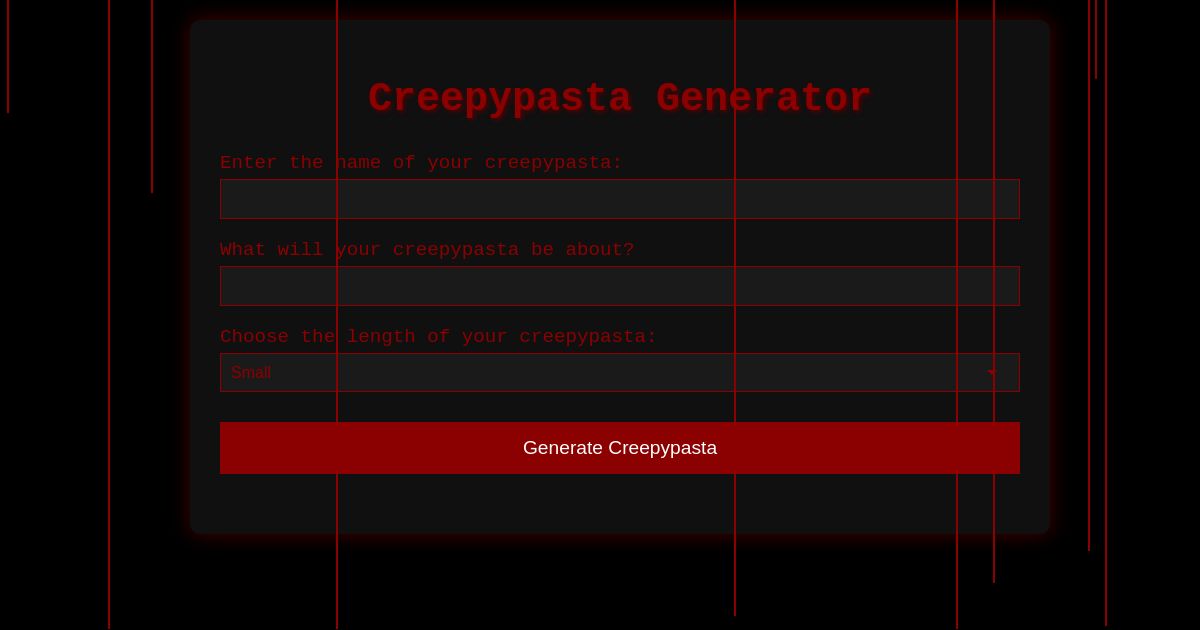 Creepypasta Generator - Unleash Your Nightmares