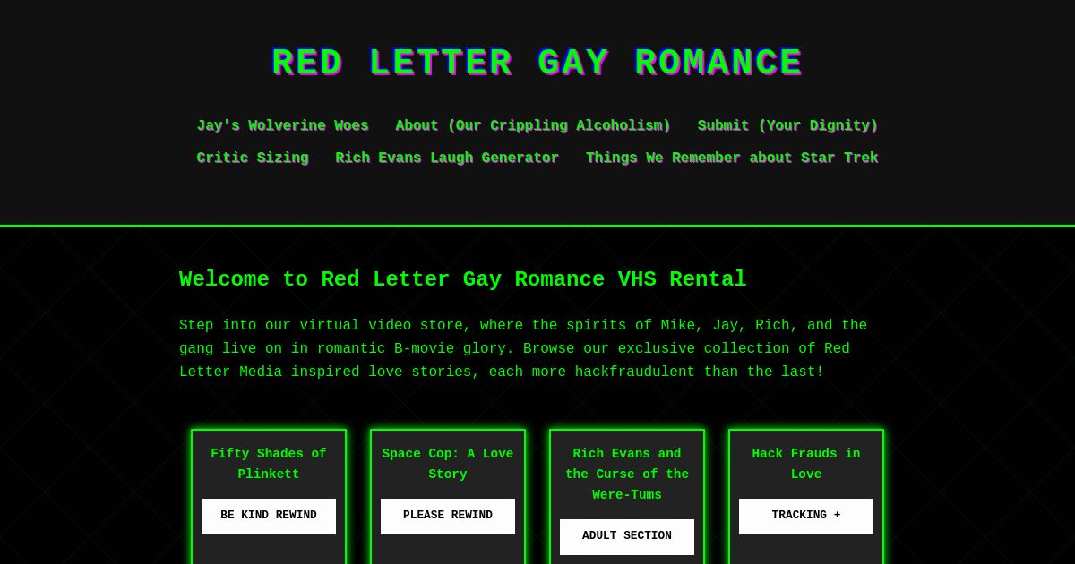 Red Letter Gay Romance - Home (VHS Rental)