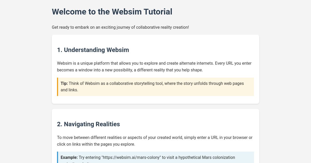 Websim Tutorial - Your Guide to Reality Crafting