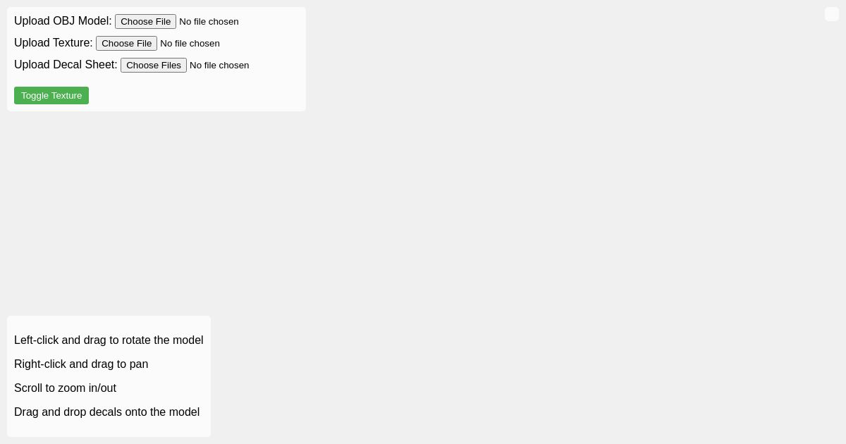 3D Model Viewer with Texture and Decal Support - WebSim
