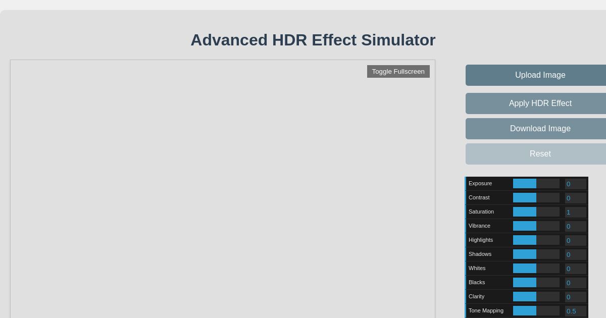 Advanced HDR Effect Simulator
