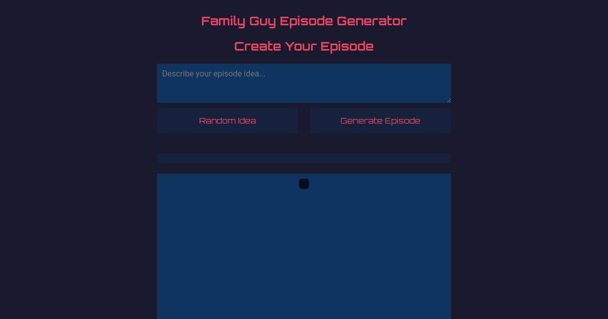 Family Guy Episode Generator (Mobile)