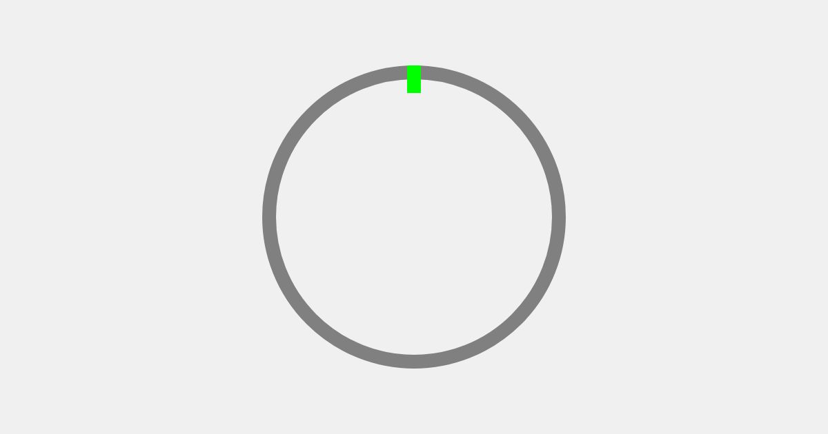 Large Grey Circle Track with Solid Green Finish Line