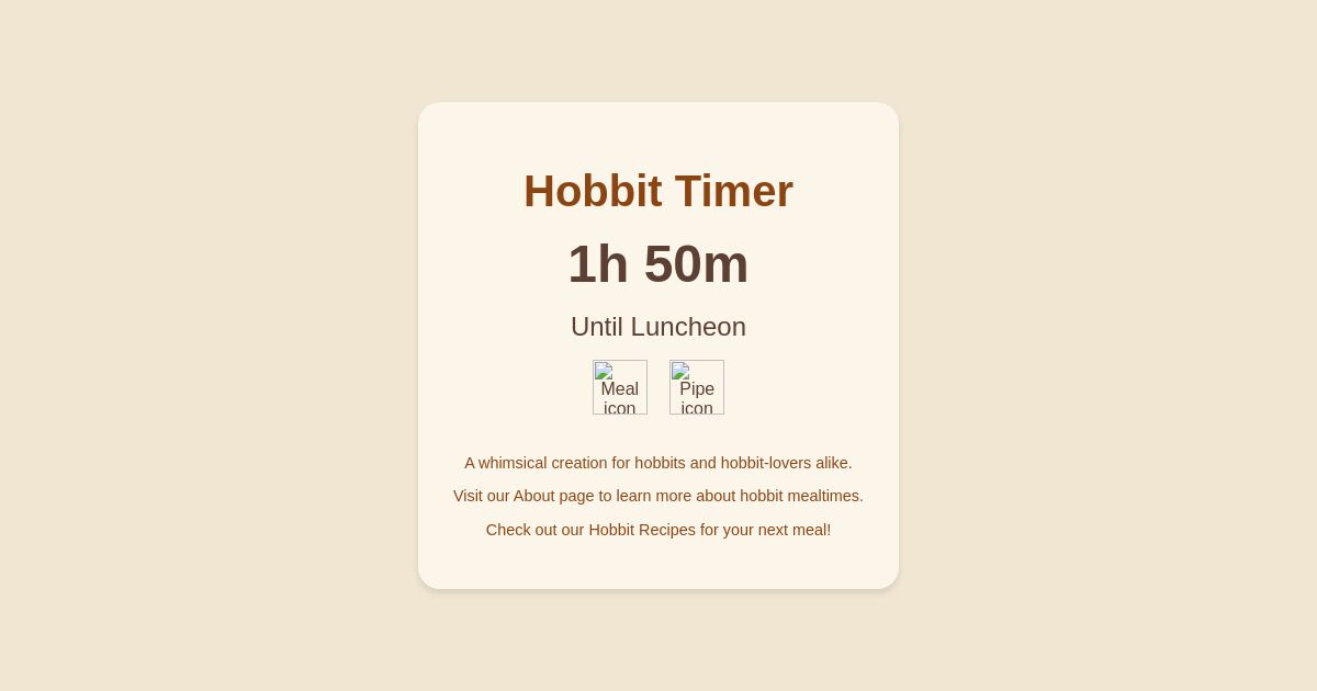 Hobbit Timer - Time Until Next Meal