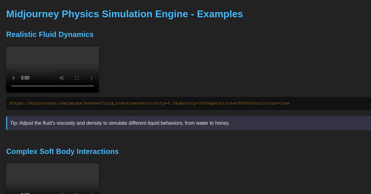 Midjourney Physics Simulation Engine - Examples