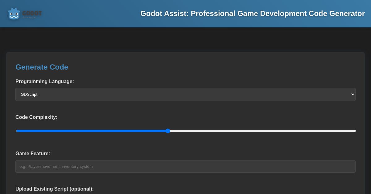 Godot Assist: Professional Game Development Code Generator