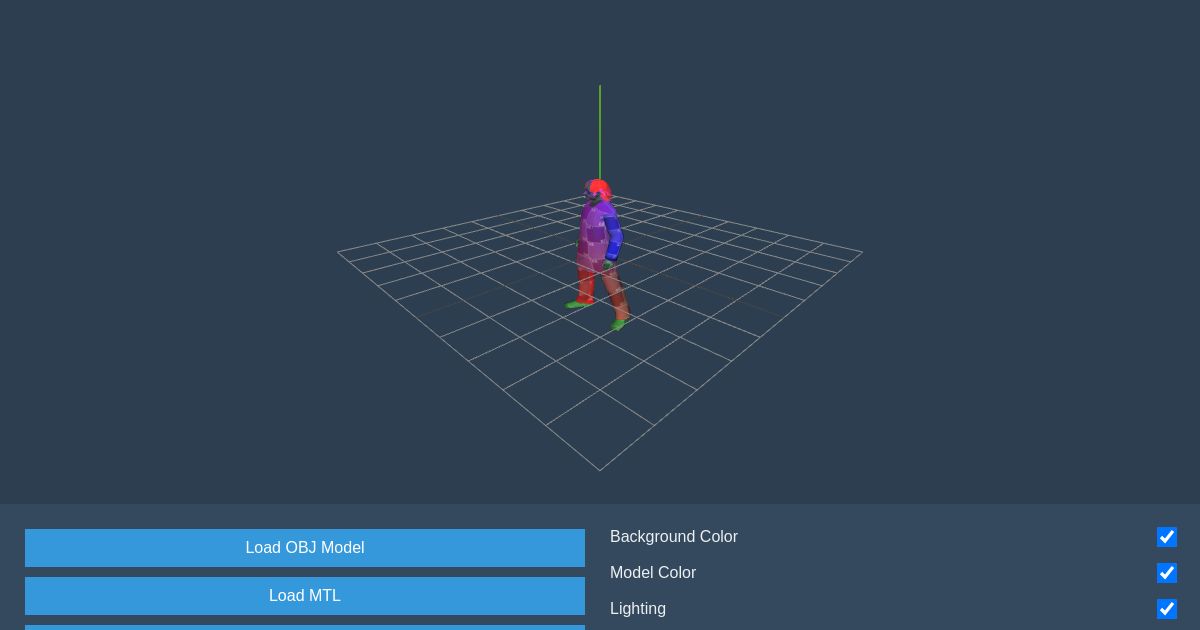 3D Model Viewer with OBJ, Texture, and DAE Animation