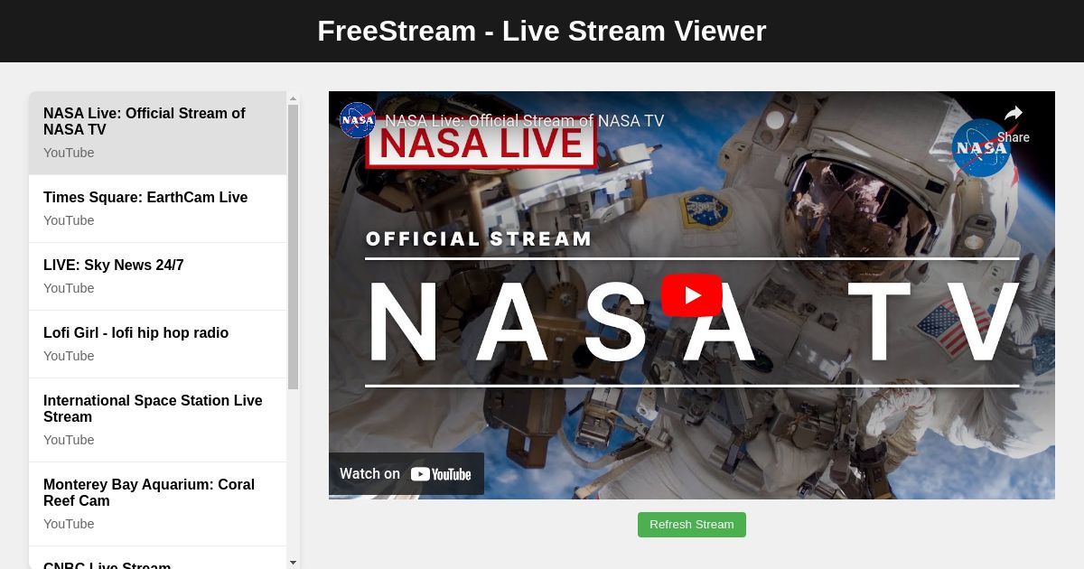 FreeStream - Live Stream Viewer