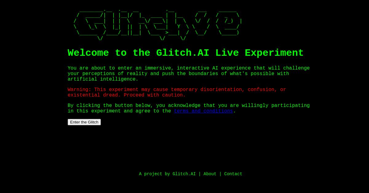 Glitch.AI Live Experiment