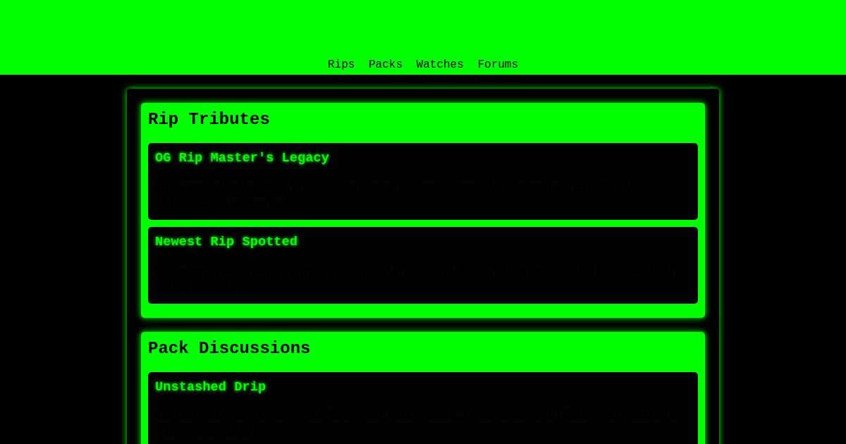 Pack Watch Rip Forums