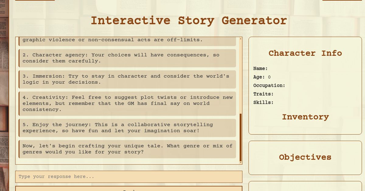 Interactive Story Generator st