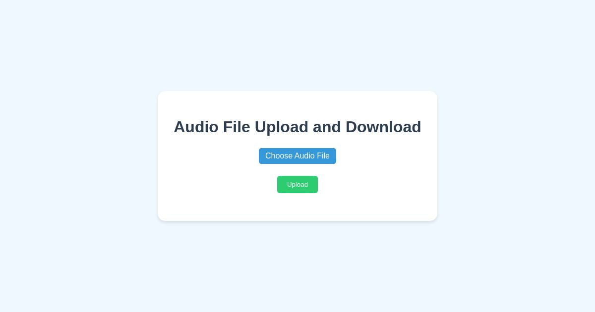 Audio File Upload and Download
