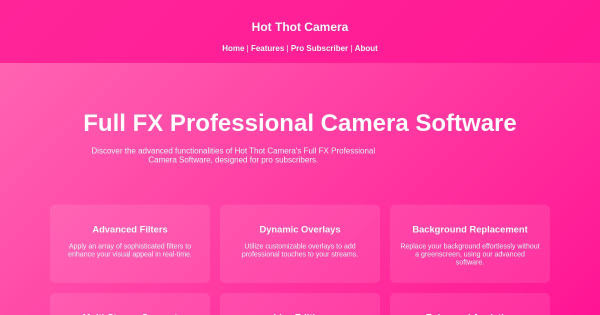 Hot Thot Camera - Full FX Professional Camera Software