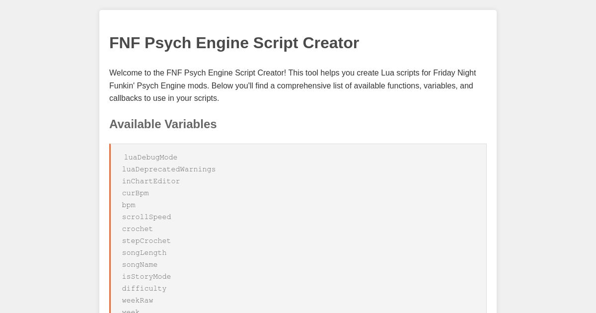 FNF Psych Engine Script Creator