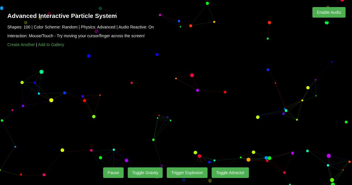 Advanced Interactive Particle System