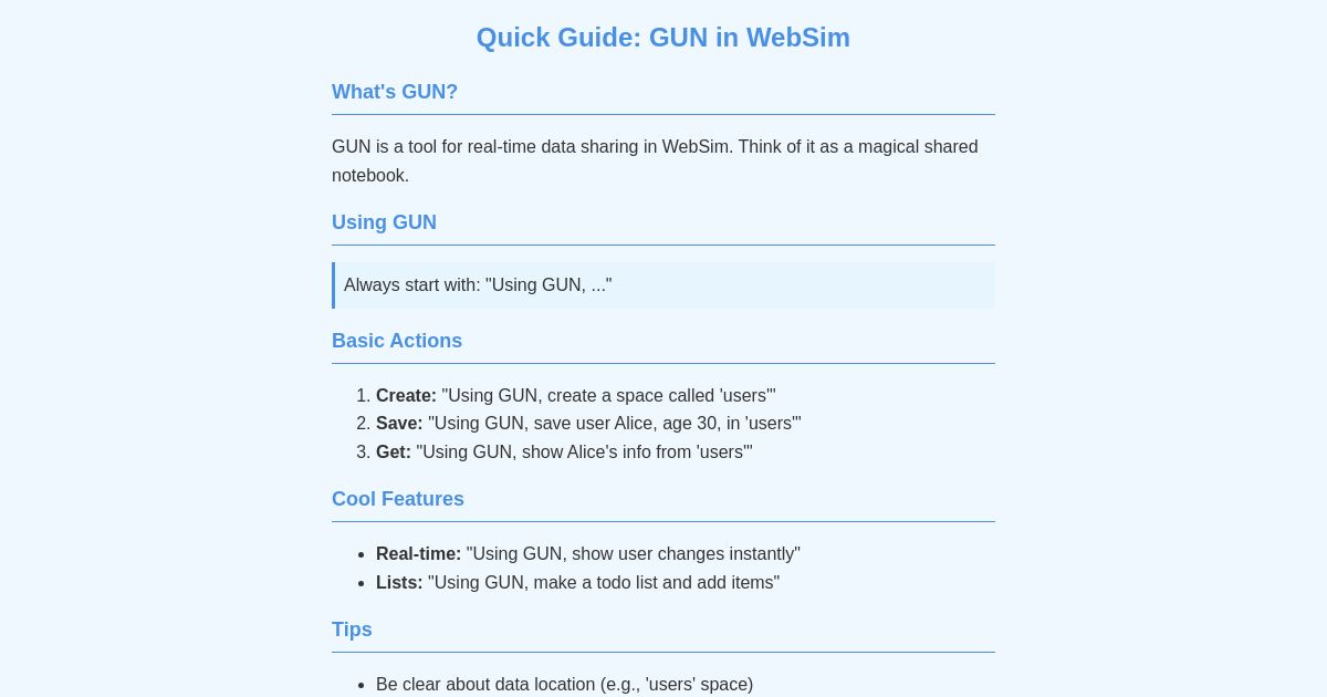 Guide: Servers and online functionality in Websim