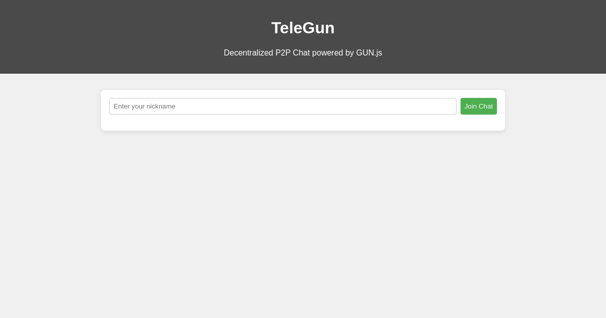 TeleGun - Decentralized P2P Chat