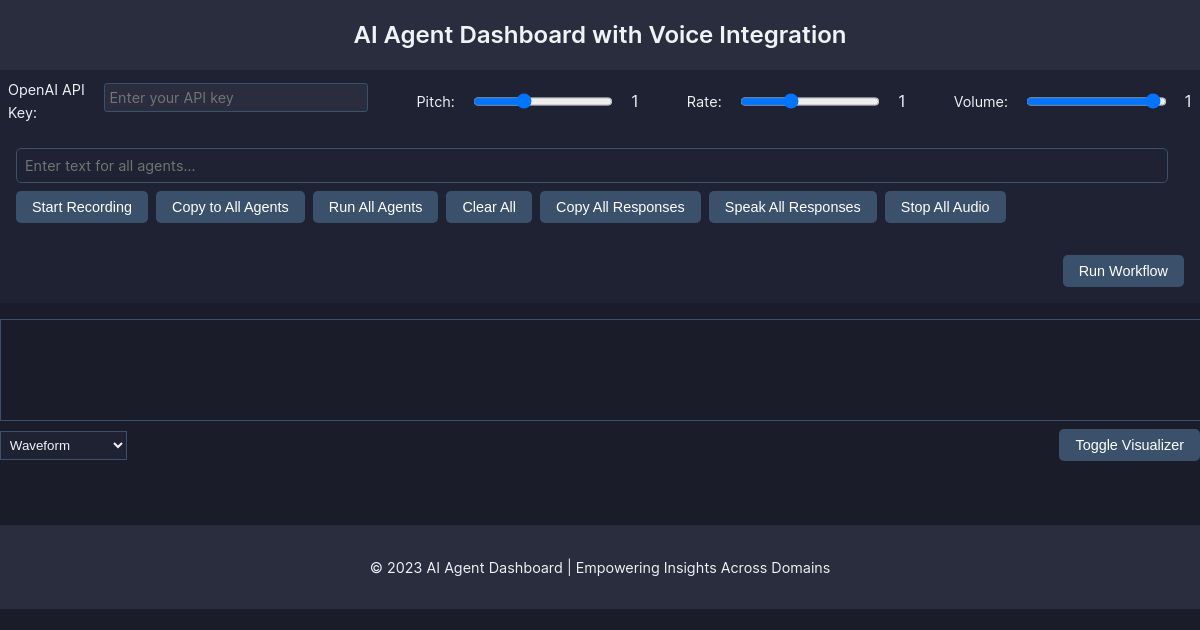 AI Agent Dashboard with Voice Integration