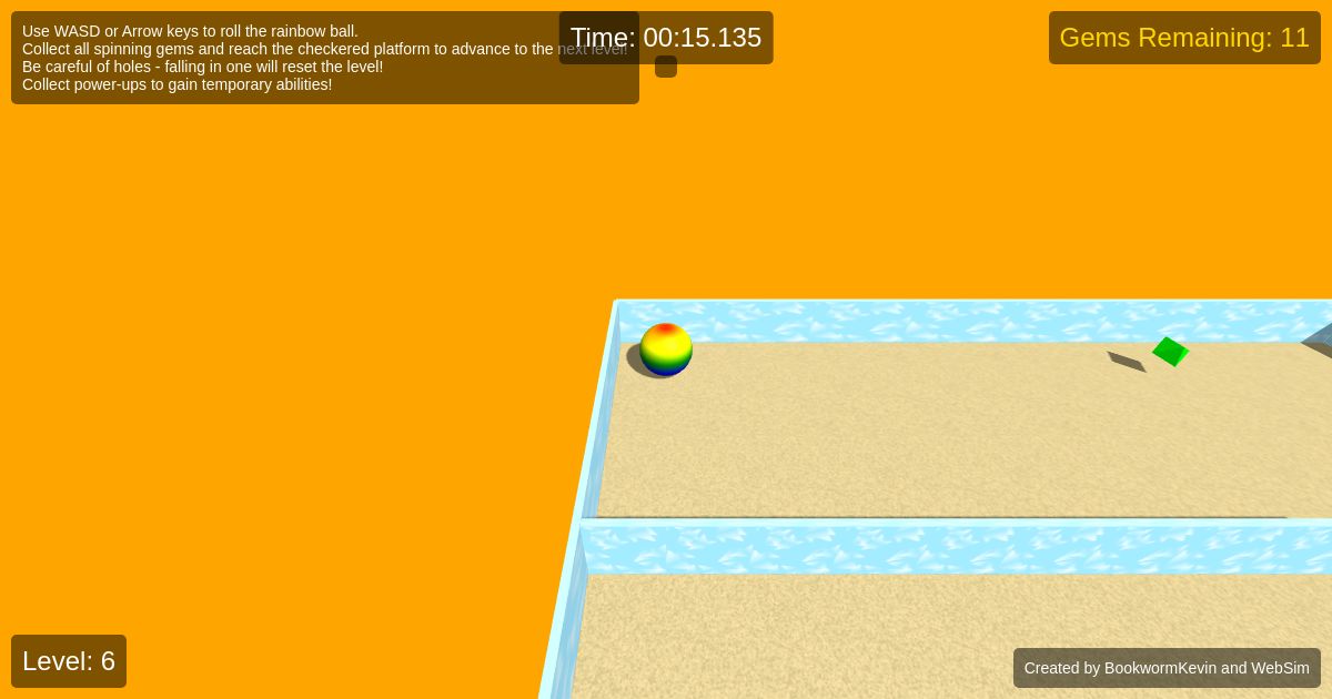 3D Ball Rolling Game - Part 2: Levels 6-10