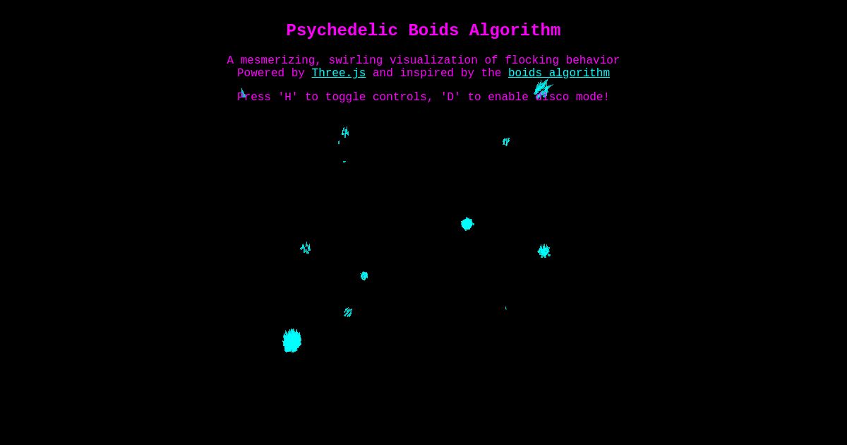 Psychedelic Boids Simulation in Three.js