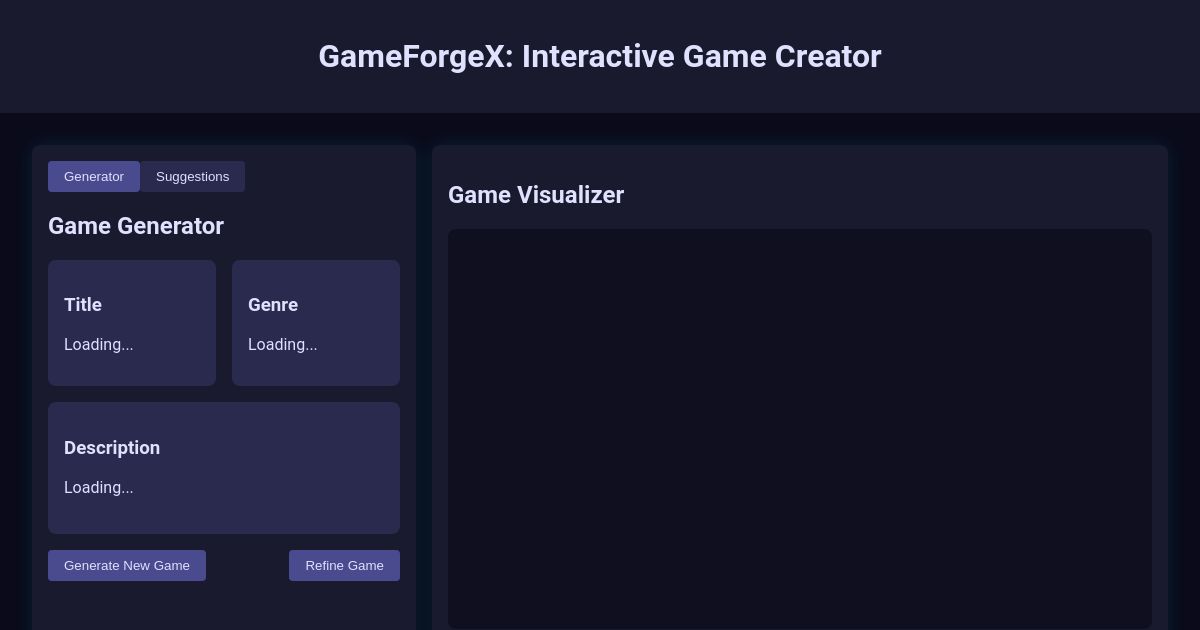 GameForgeX: Interactive Game Creator
