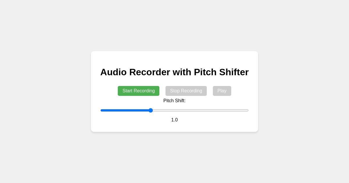 Audio Recorder with Pitch Shifter