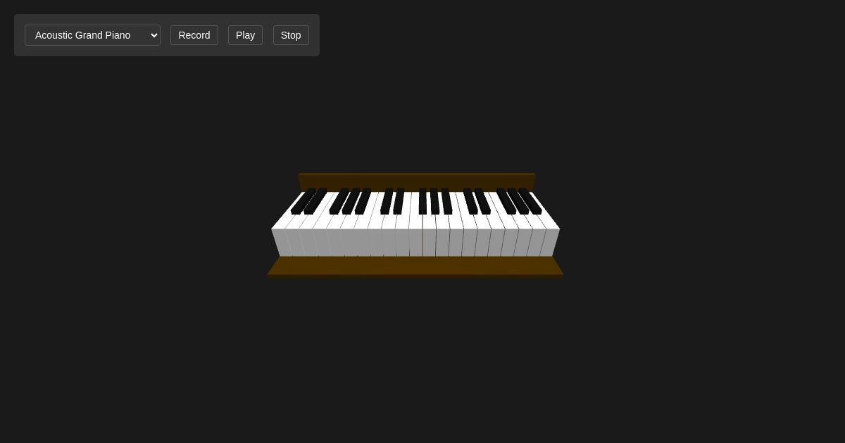 3D Piano Keyboard with Adjusted Key Heights